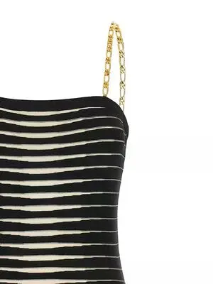 Elisabetta Franchi Striped-pattern Chain-strap Midi Dress
