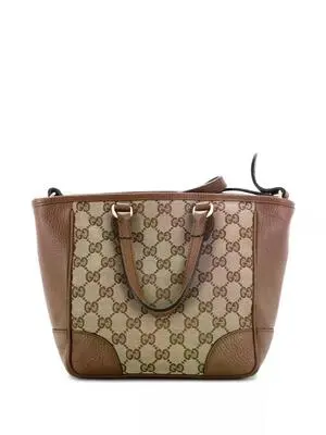 Gucci Bree Convertible Tote Gg Canvas With Leather - Brown