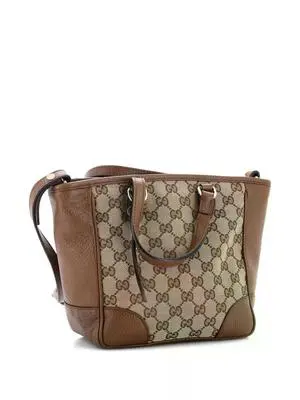 Gucci Bree Convertible Tote Gg Canvas With Leather - Brown