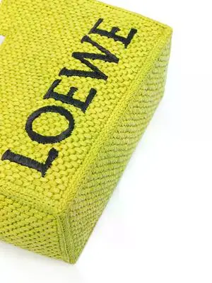 Loewe Small Raffia Tote Bag - Green