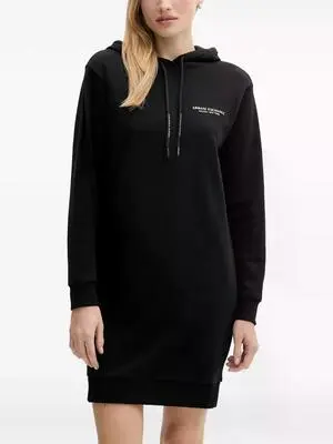 Armani Exchange Drawstring Hooded Mini Dress