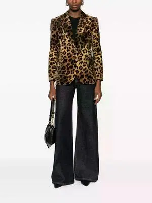 Ba&sh Leopard Print Single-breasted Jacket