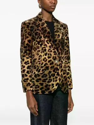 Ba&sh Leopard Print Single-breasted Jacket