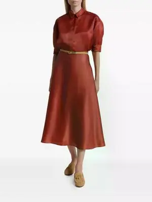 Alberta Ferretti Silk A-line Midi Skirt