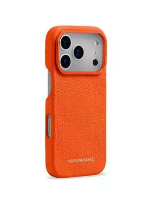 MAISON DE SABRE Leather Iphone 17 Pro Case - Orange