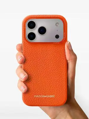 MAISON DE SABRE Leather Iphone 17 Pro Case - Orange