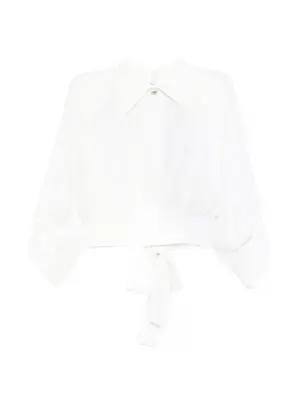 Elisabetta Franchi Collared Open-back Blouse - White