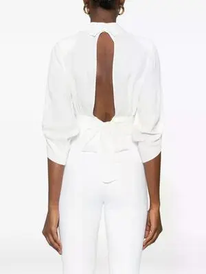 Elisabetta Franchi Collared Open-back Blouse