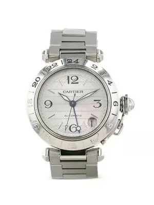 CARTIER 2000s Pasha Date Aperture 35mm Watch - Silver