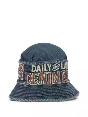 Kapital Lettering Detail Bucket Hat - Blue