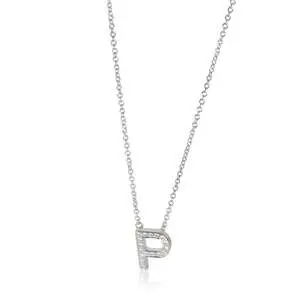 Tiffany & Co. Sterling Silver Diamond Initial P Pendant