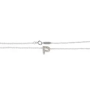 Tiffany & Co. Sterling Silver Diamond Initial P Pendant