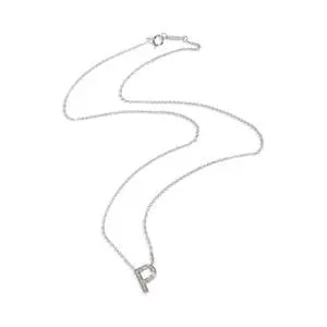Tiffany & Co. Sterling Silver Diamond Initial P Pendant