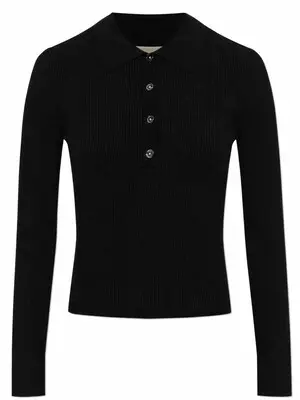 Michael Kors Long-sleeved Polo Shirt - Black