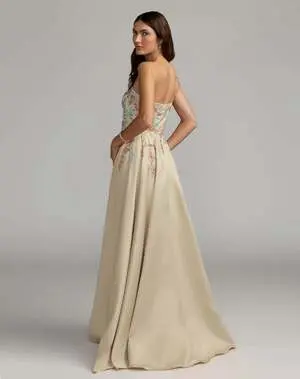 Mac Duggal Embellished One-shoulder Gown With Train