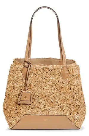 JIMMY CHOO Diamond Raffia Tote