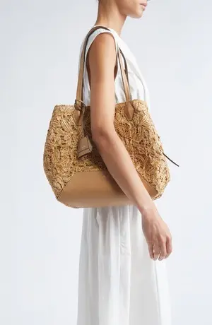 JIMMY CHOO Diamond Raffia Tote