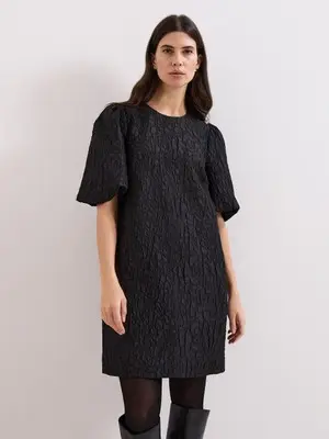 PHASE EIGHT Jacquard Mini Dress - Black