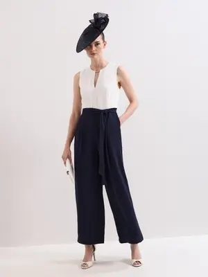 PHASE EIGHT Brylee Wide Leg Jumpsuit - Navy/ivory