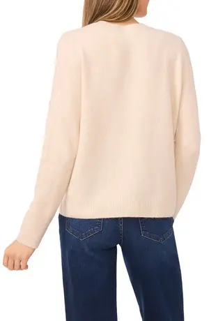 CECE DUPRAZ Floral Embroidered Crewneck Sweater