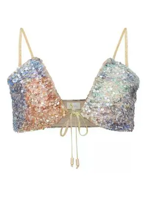SANA OSMANI Sequin Tie Top - Blue