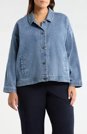 Eileen Fisher Denim Boxy Jacket