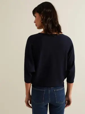PHASE EIGHT Cristine Slash Neck Knit Jumper - Navy