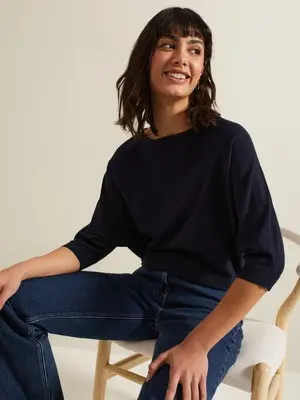 PHASE EIGHT Cristine Slash Neck Knit Jumper - Navy