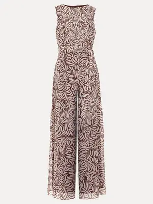 PHASE EIGHT Janine Leaf Sleeveless Jumpsuit - Latte