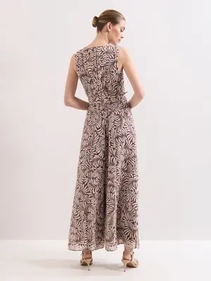 PHASE EIGHT Janine Leaf Sleeveless Jumpsuit - Latte