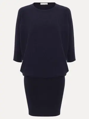 PHASE EIGHT Becca Batwing Knitted Dress - Navy
