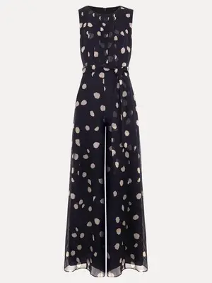 PHASE EIGHT Printed Tie-waist Maxi Jumpsuit