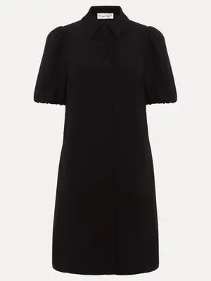 PHASE EIGHT Candice Scallop Detail Shirt Dress With Puff Sleeves - Black