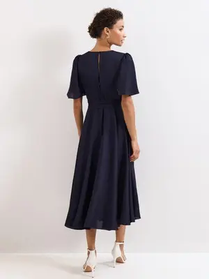PHASE EIGHT Fluid Wrap Midi Dress - Navy