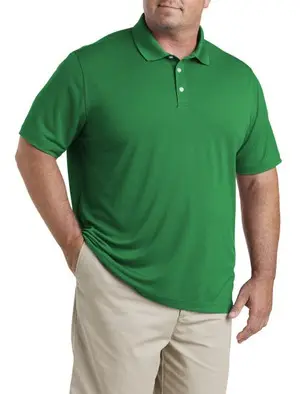 B+T ESSENTIALS Big & Tall Solid Golf Polo Shirt - Green