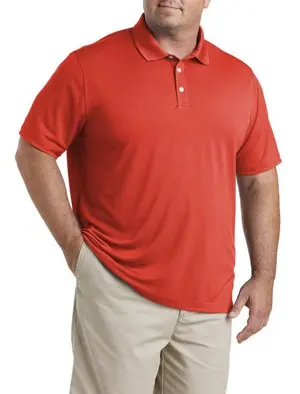 B+T ESSENTIALS Big & Tall Solid Golf Polo Shirt - Orange