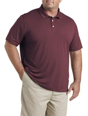 B+T ESSENTIALS Big & Tall Solid Golf Polo Shirt - Port