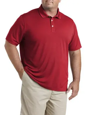B+T ESSENTIALS Big & Tall Solid Golf Polo Shirt - Red