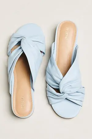 Maeve Twisted Slip-On Sandals Light Blue