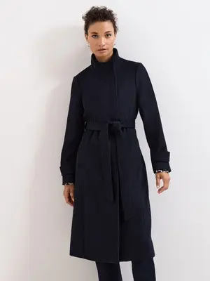 PHASE EIGHT Belted Funnel Neck Coat