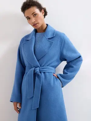 PHASE EIGHT Long Sleeve Belted Wrap Midi Coat