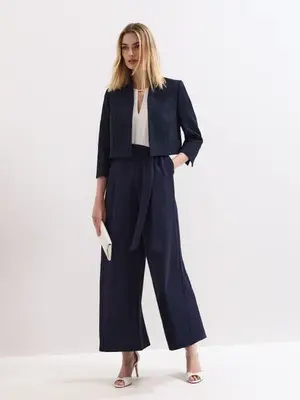 PHASE EIGHT Cropped 3/4 Sleeve Jacket - Navy