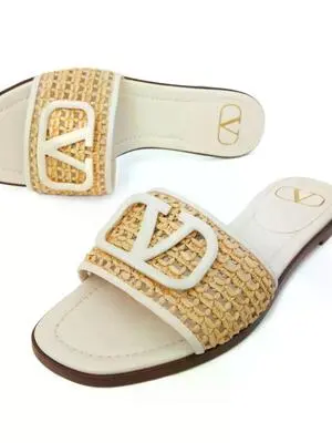 Valentino Garavani Vlogo Raffia Sandals