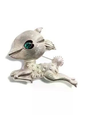 Valentino Garavani Fil Perdu Metal Brooch - Silver