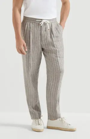 Brunello Cucinelli Twill Trousers - Brown