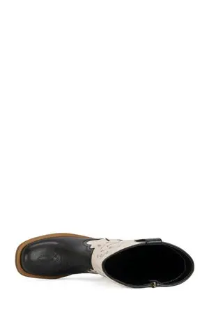 AZALEA WANG Mariana Flat Boot - Black White