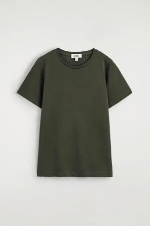 Cos Cotton Crew-Neck T-Shirt Green
