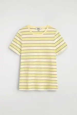 Cos Striped Crew-neck T-shirt - Yellow