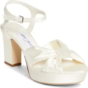 JIMMY CHOO Heloise Platform Sandal - Ivory