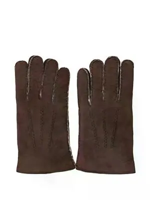 MOORER Stitched Gloves - Brown